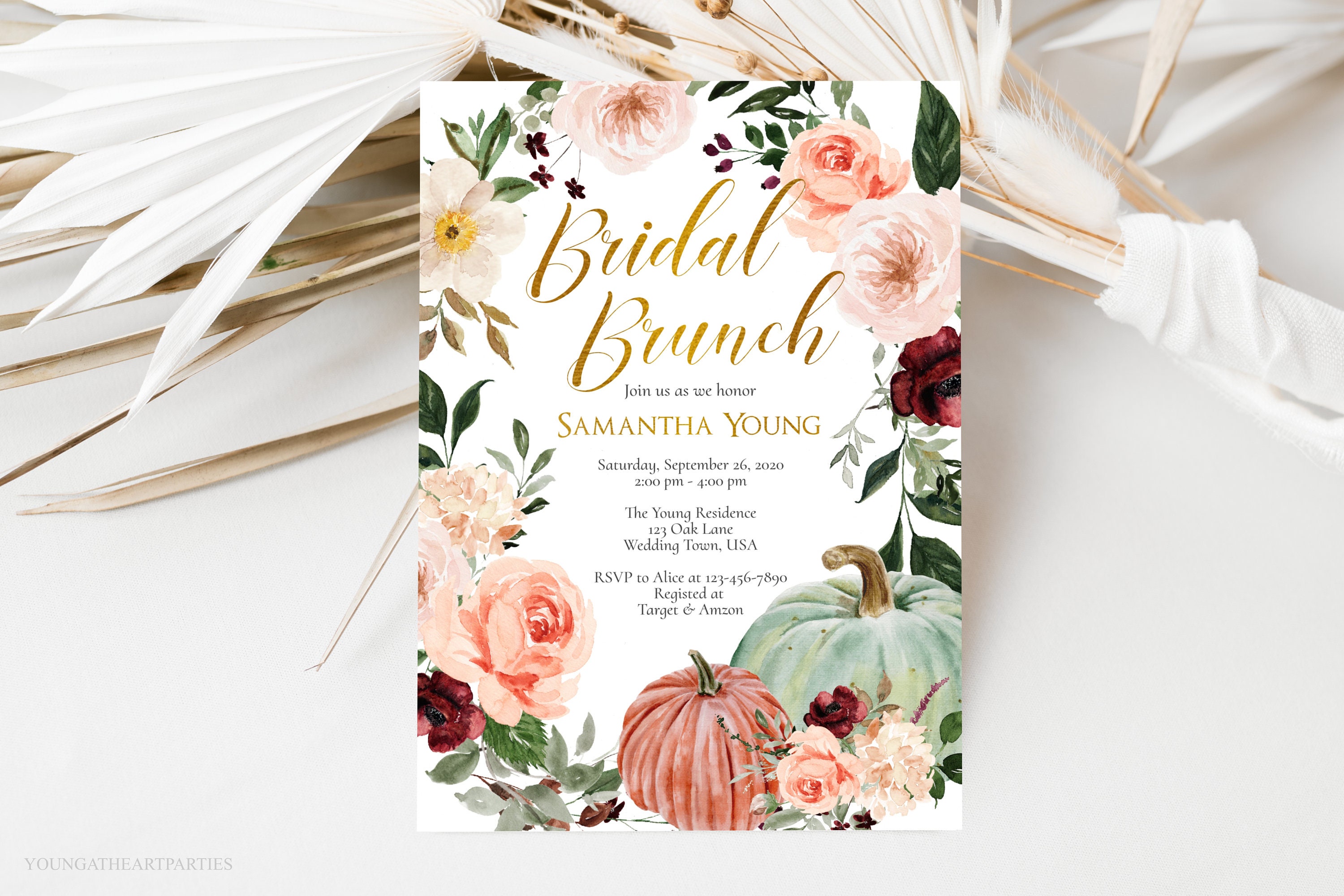 Fall Bridal Brunch Invitation Template Bridal Shower Invite - Etsy