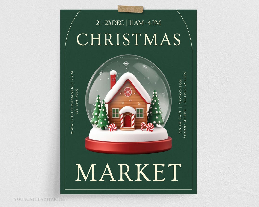 Christmas Market Flyer Template, Christmas Market Poster Template ...