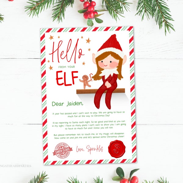 First Time Elf Arrival Letter - Etsy