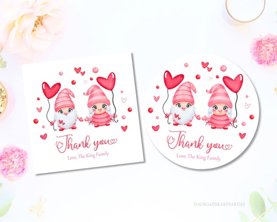 Editable Gnome Valentine Tags, Valentine's Gift Tags, Favor Tags, Gnome ...