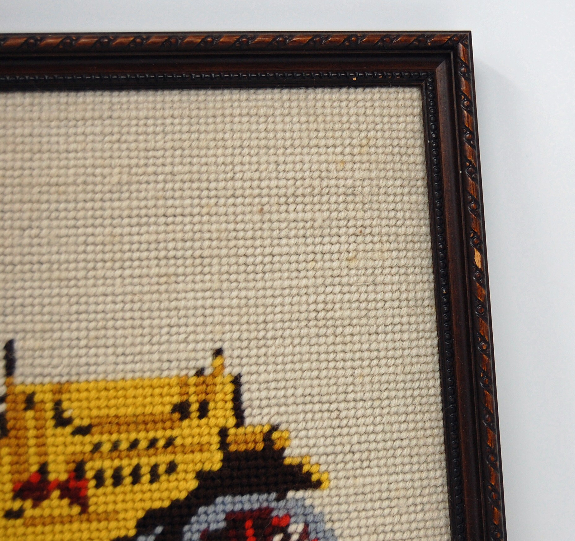 Vintage Needlepoint Crewel Classic Car Mercedes 1916 Preworked ...