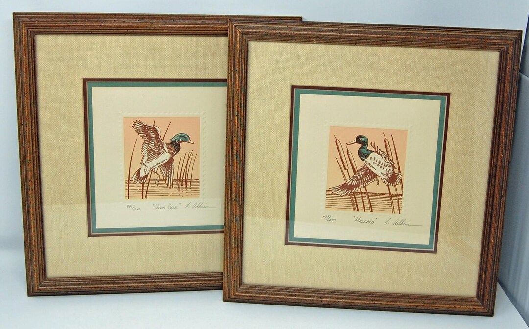 Roberta Adkins Wood Duck Mallard Stamp Art Limited Edition Print Signed ...