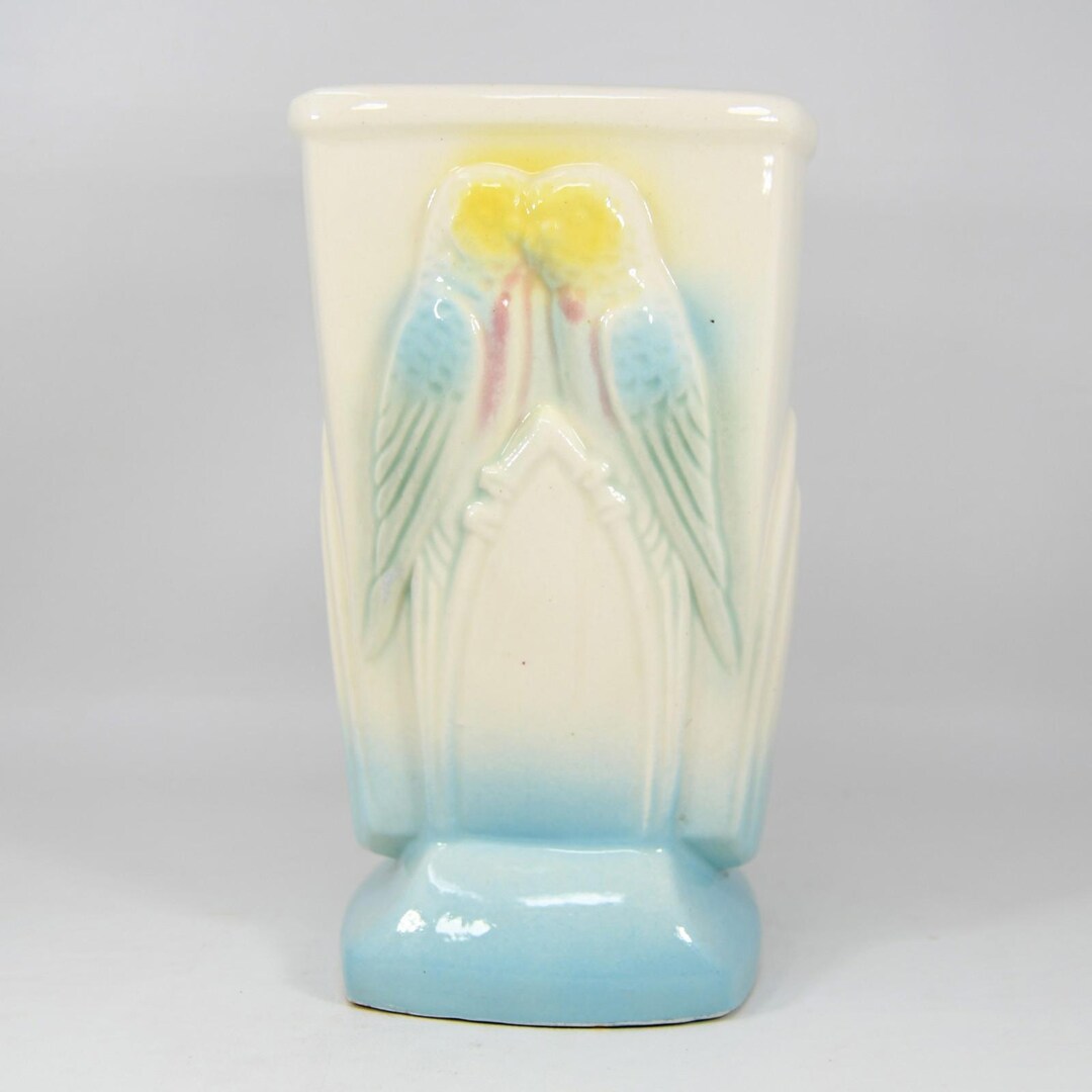 Vtg Robinson Ransbottom Parakeet Lovebird Vase Roseville Ohio Pottery ...