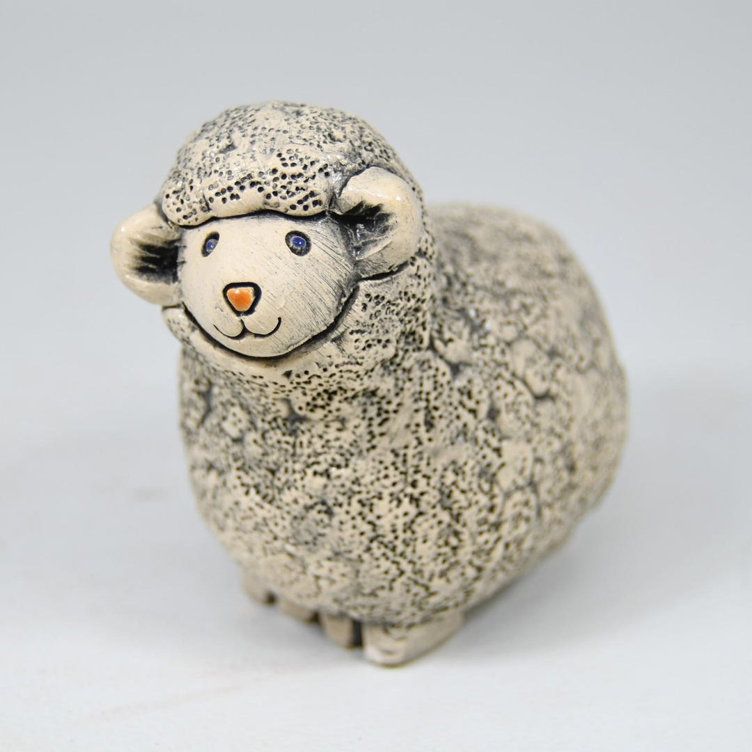 Rare Vintage Artesania Rinconada Adult Sheep Lamb Clay Figurine Uruguay ...