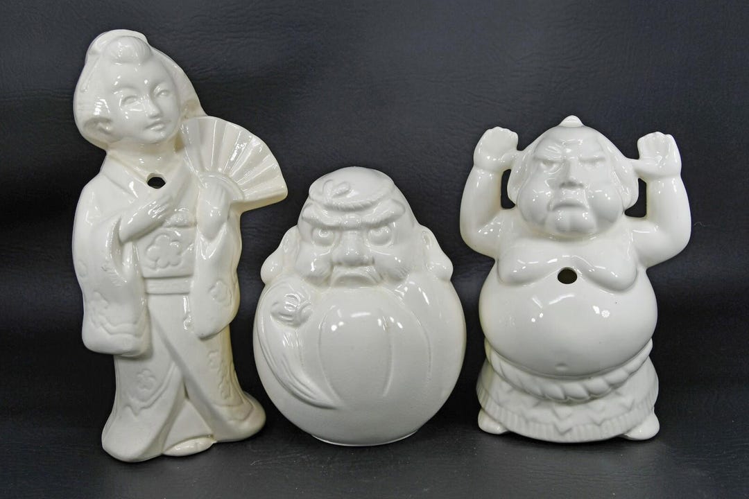 VTG Benihana Angry Daruma Sumo Geisha Girl Tiki White Ceramic Cocktail ...