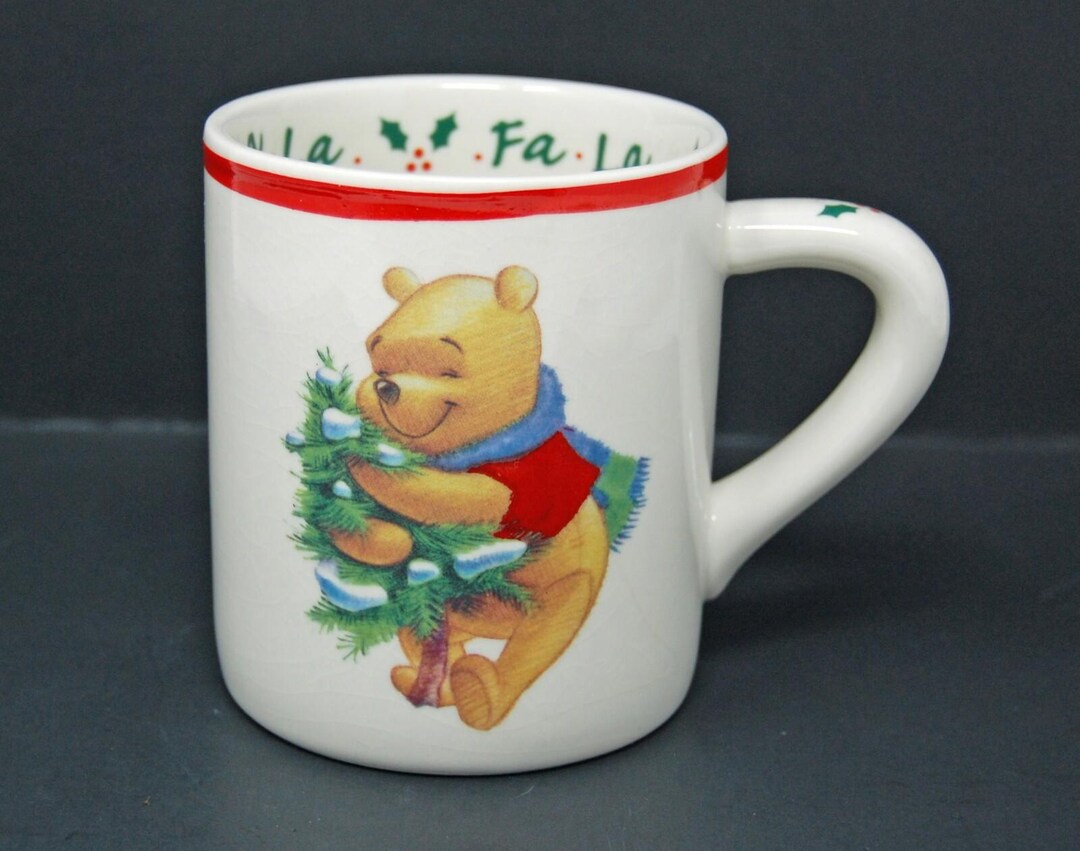 Winnie the Pooh Piglet Hunny Pot Disney Christmas Fa Lala Coffee Mug ...