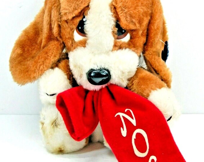 Sad Sam Hound Dog Beagle Christmas Stocking Stuffed Plush Animal VTG ...