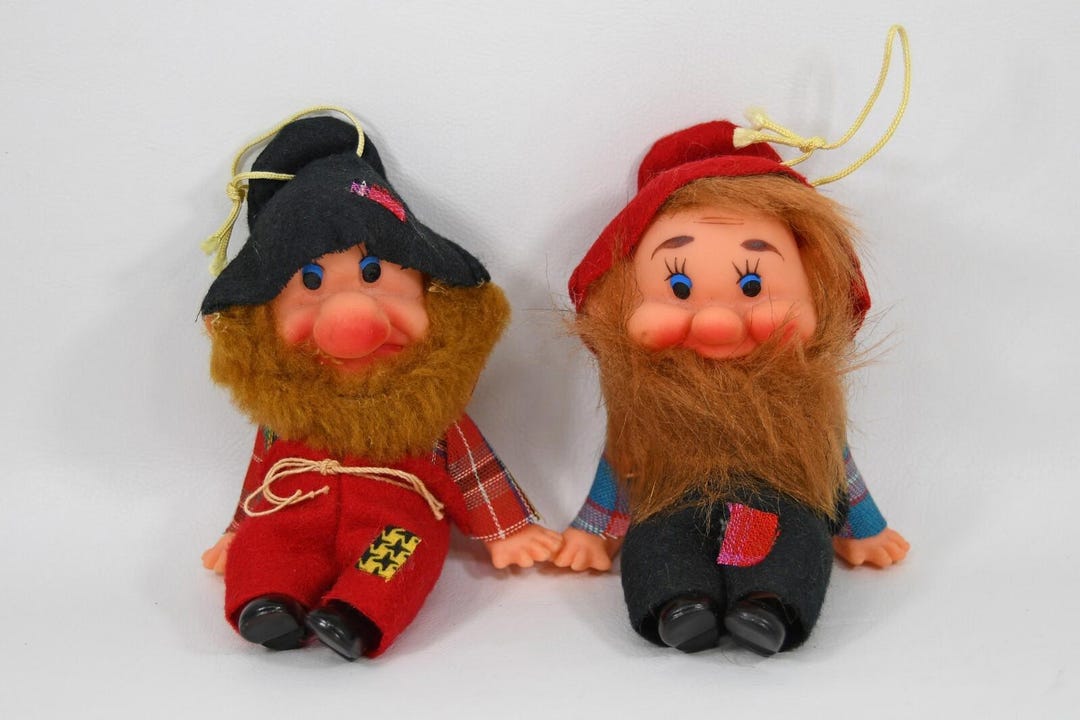 VTG Sitting Man Hillbilly Hobo Elf Dwarf Gnome Rubber Face Beard ...