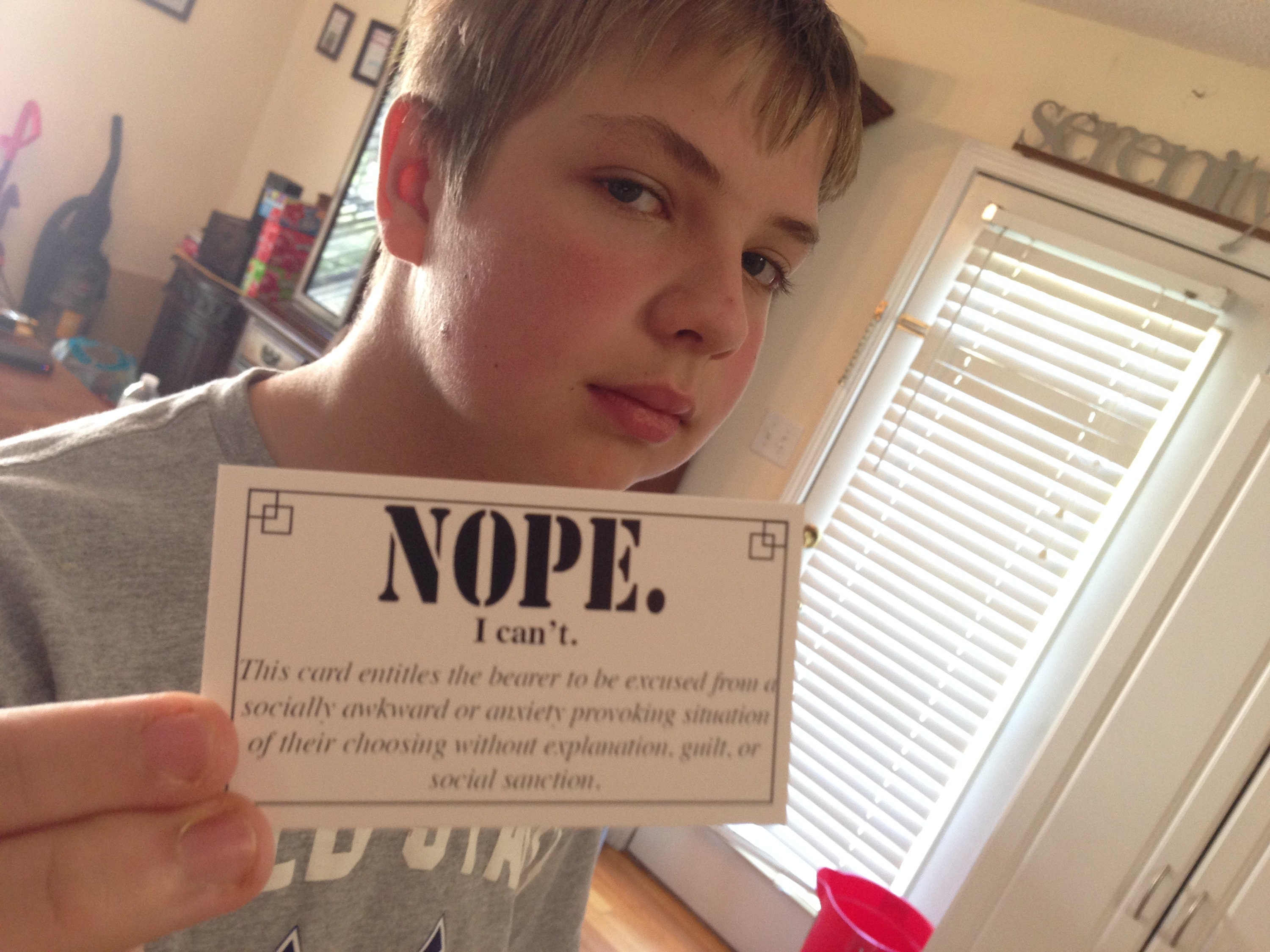 Nope Cards | Social Anxiety Relief Cards | Awkward Situation Escape ...