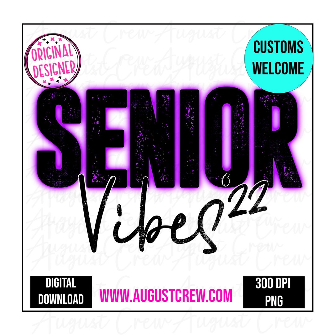 Senior Vibes| Neon| Glow| Digital Download - Etsy
