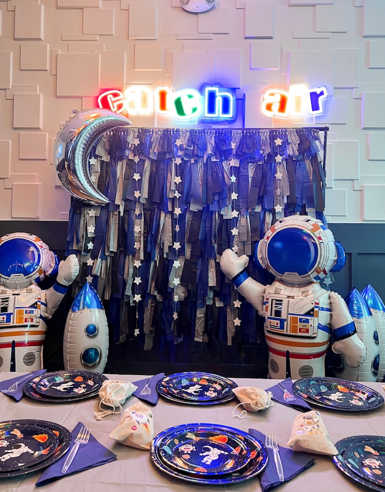 Galaxy Blue Space Theme Fringe Backdrop Wall - Etsy