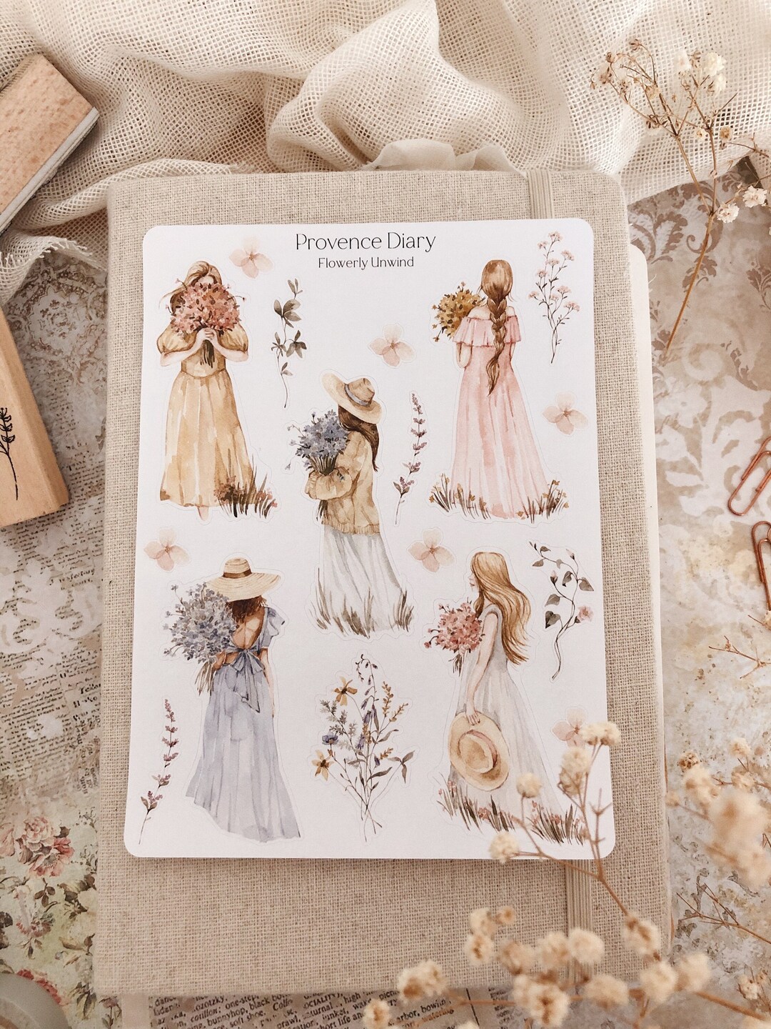 Sticker Sheet - Flowerly Unwind for Journaling Journal Junk Journals ...