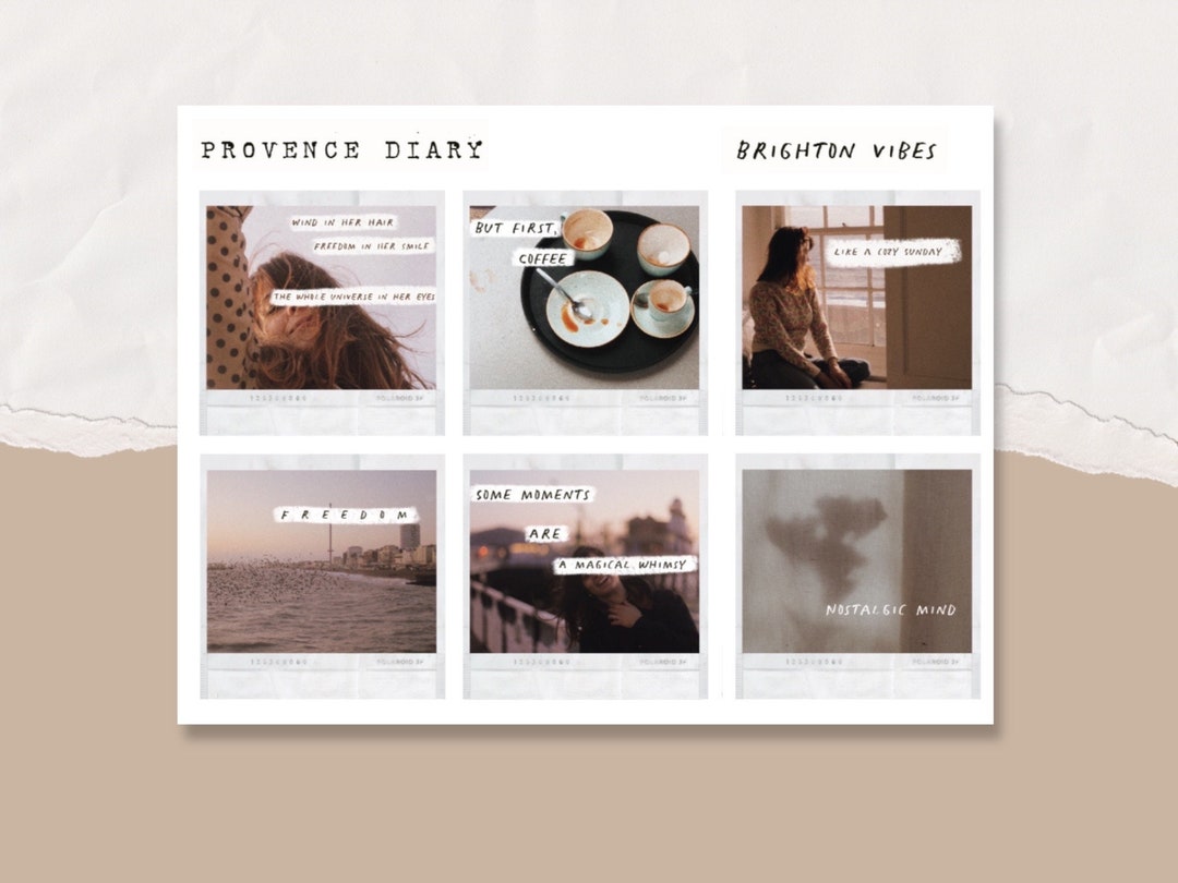 Sheet of 6 Self-adhesive Stickers brighton Vibes Polaroid Style for ...
