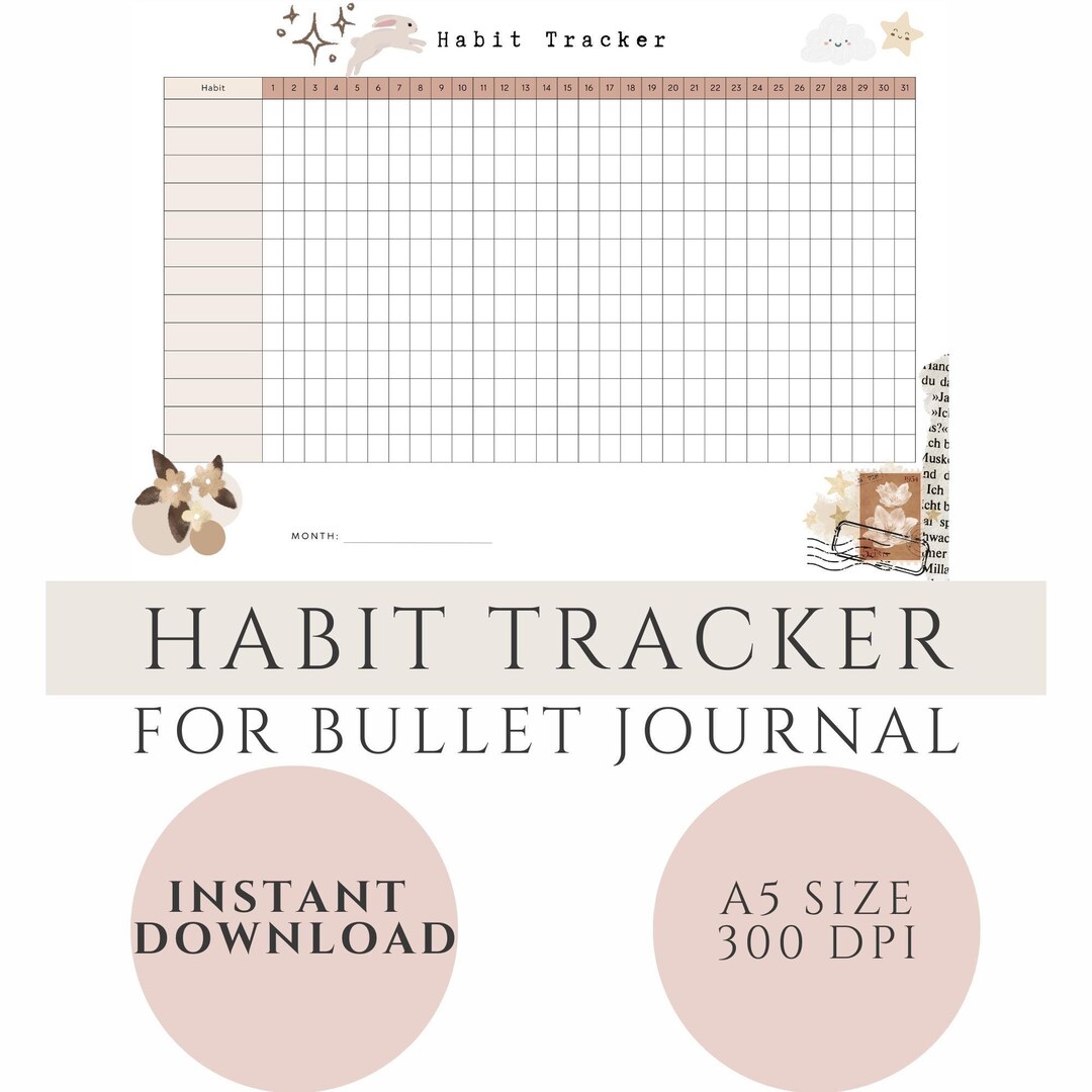 Bullet Journal Tracker, Habit Tracker, Trackers, Bujo Trackers ...