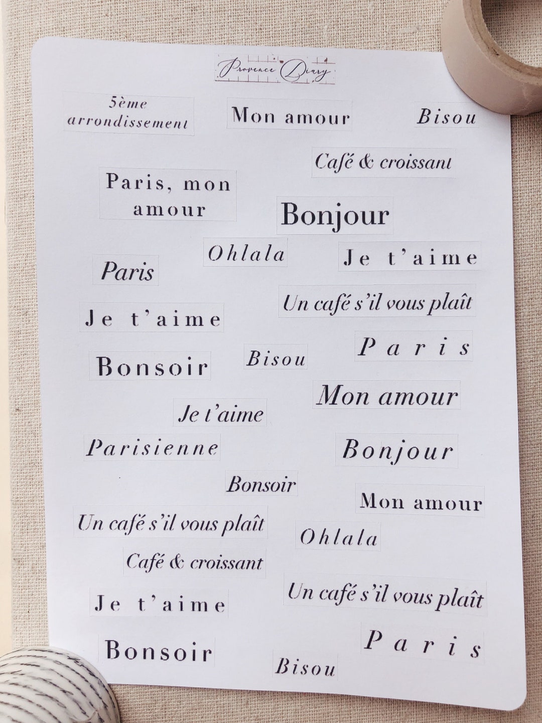 French Quotes Stickers for Journaling Bujo Bullet Journal - Etsy