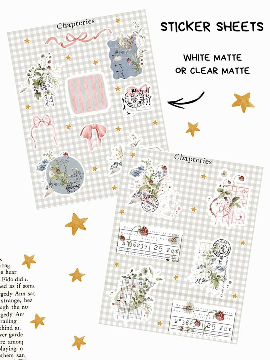 Vintage Ephemera Stickers - Sticker Sheet for Junk Journal, Journaling ...
