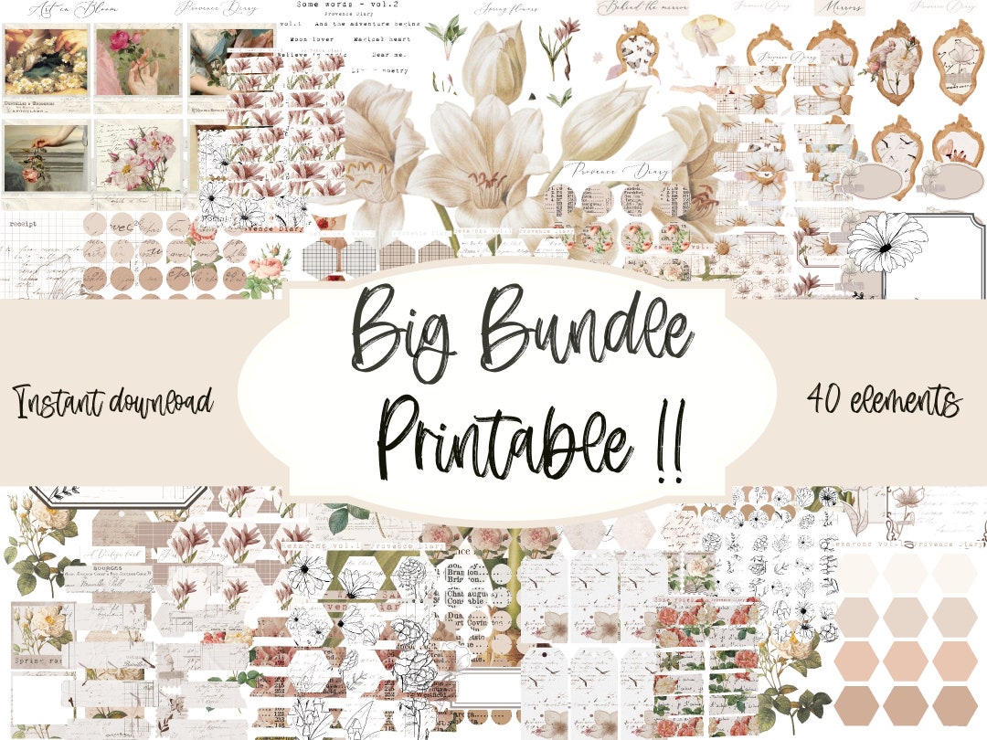 Printable INSTANT DOWNLOAD Over 40 Stickers/elements to - Etsy