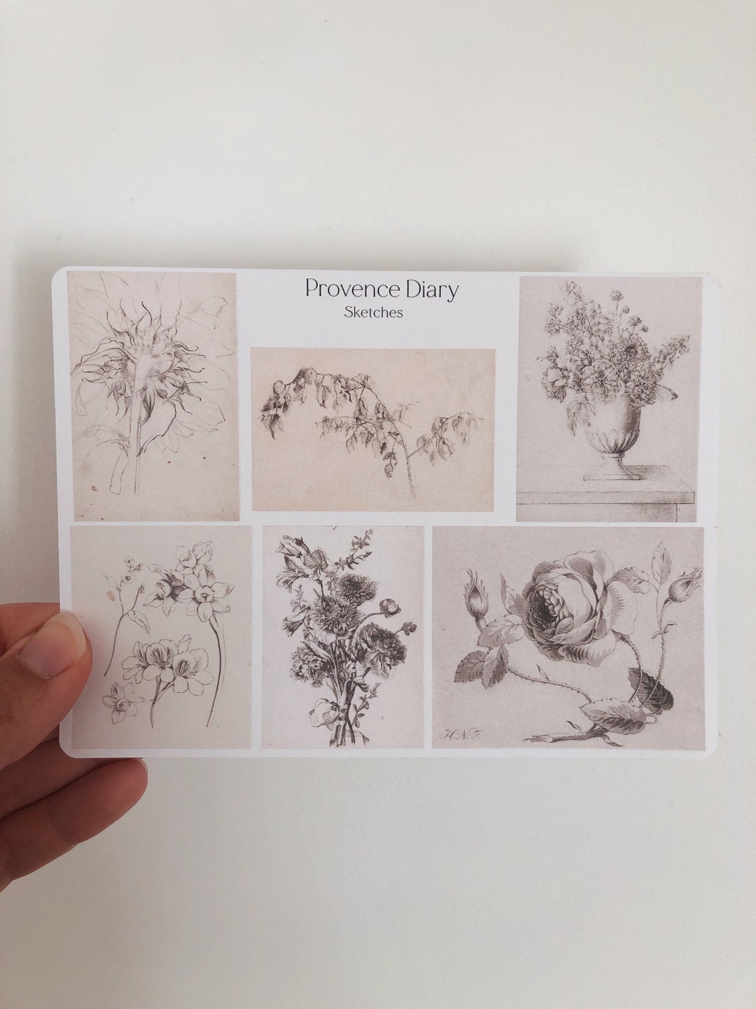 Sheet of Stickers flower Paintings Vintage Stickers - Etsy