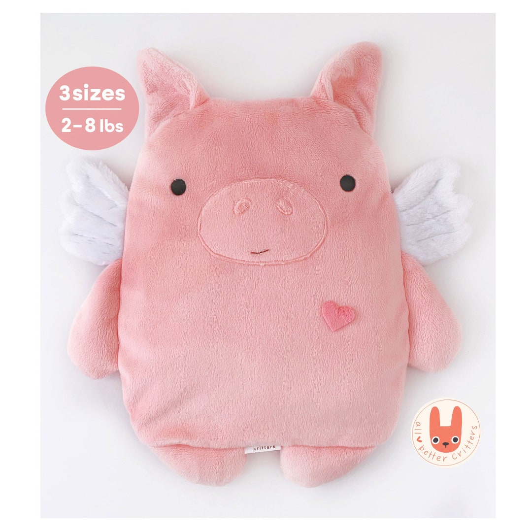 Cute PIG WEIGHTED PLUSH Hot/cold Comfort Animal 28 Lb Cozy Hug Pillow ...