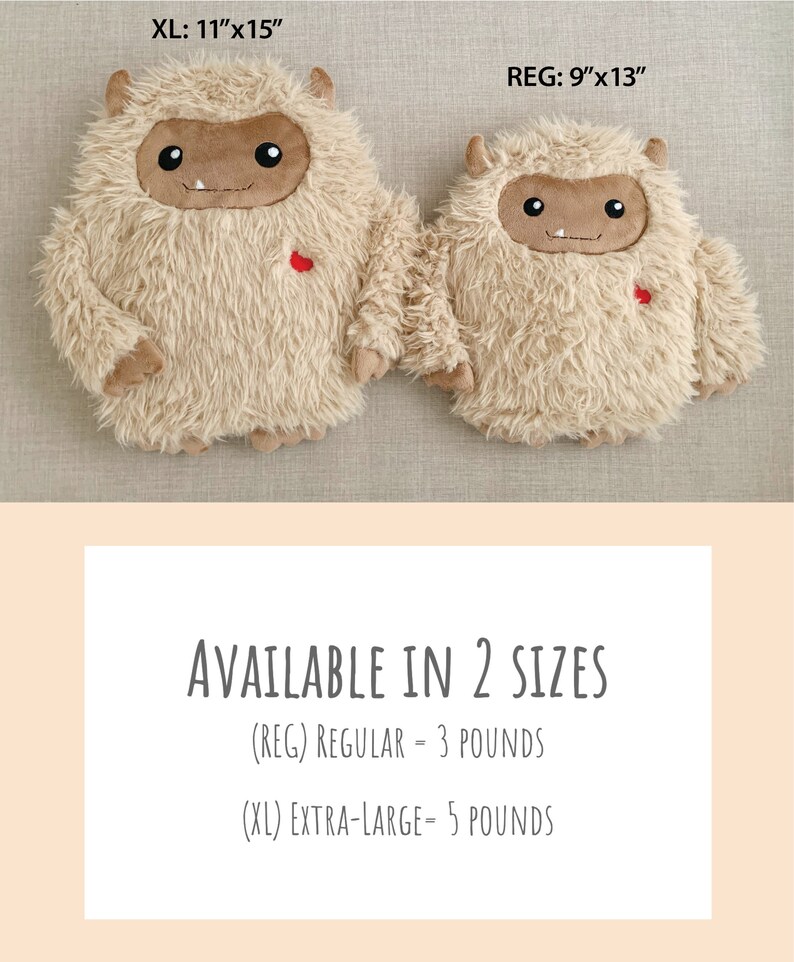 Cute Sasquatch Heatable Plush Big Foot Weighted Cuddle - Etsy