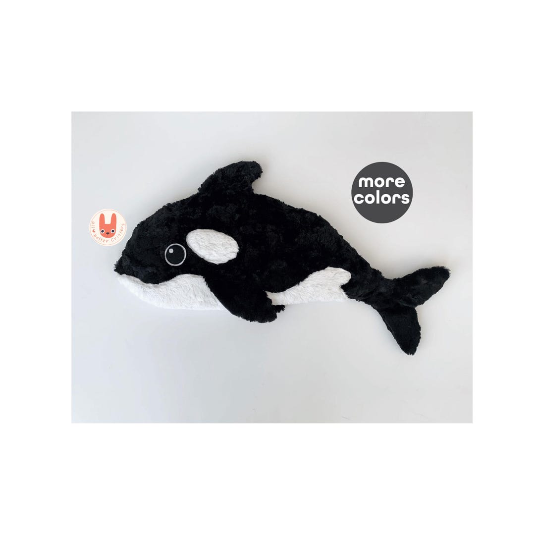CUSTOM COZY ORCA 2–10 Lb Weighted Comfort Animal | Plush Whale Hug ...