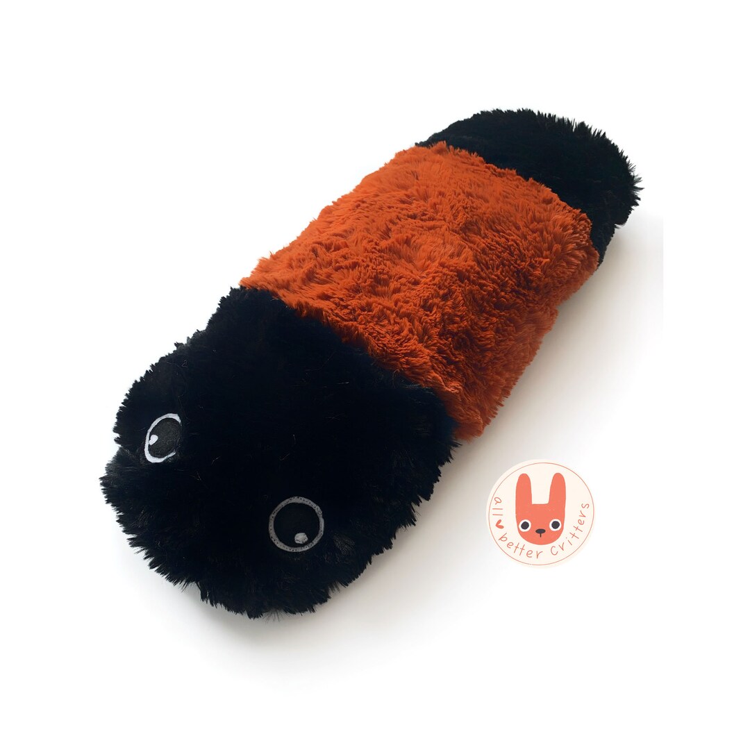 47 Lb CUTE WOOLLY BEAR Heatable Weighted Plush Big Fuzzy Caterpillar ...