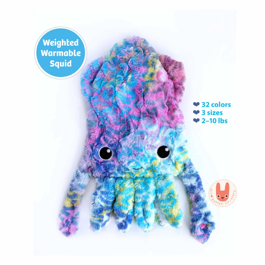 CUTE SQUID Weighted Plush: Hot Cold Therapeutic Companion, 2 - 10 Lbs ...