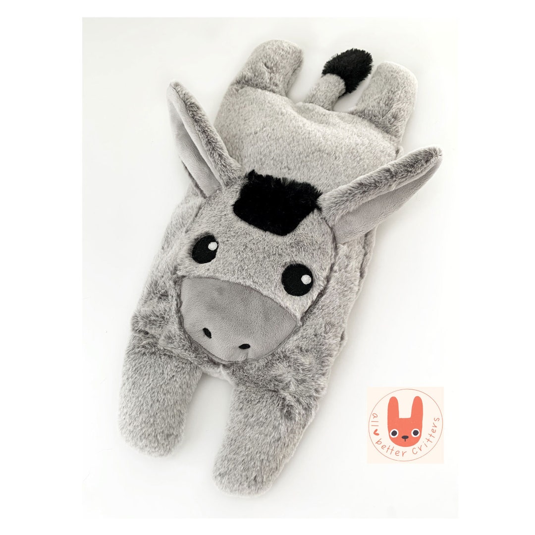 Cute WEIGHTED PLUSH DONKEY Hot/cold Stuffed Animal 4-10 Lb Cozy Soft ...