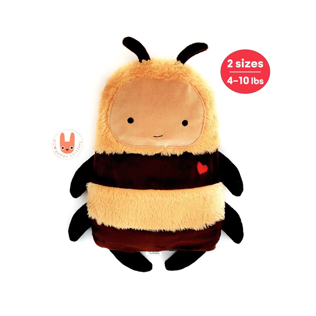 Cute WEIGHTED PLUSH BEE Hot/cold Comfort Critter 410 Lb Soft & Cozy Hug ...
