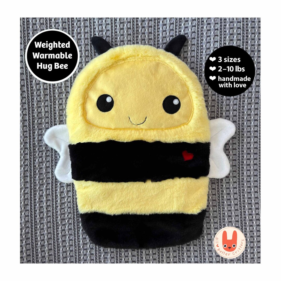 CUTE FUZZY BEE Weighted Plush (2–10 Lbs): Warmable Soft Hug Bug Pillow ...