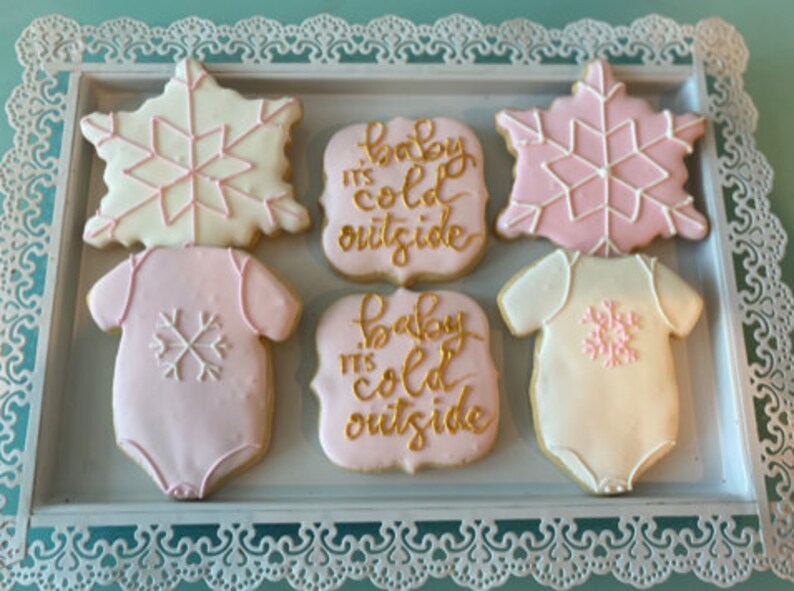 Cold Outside Winter Baby Shower Cookies Party Favors - Etsy