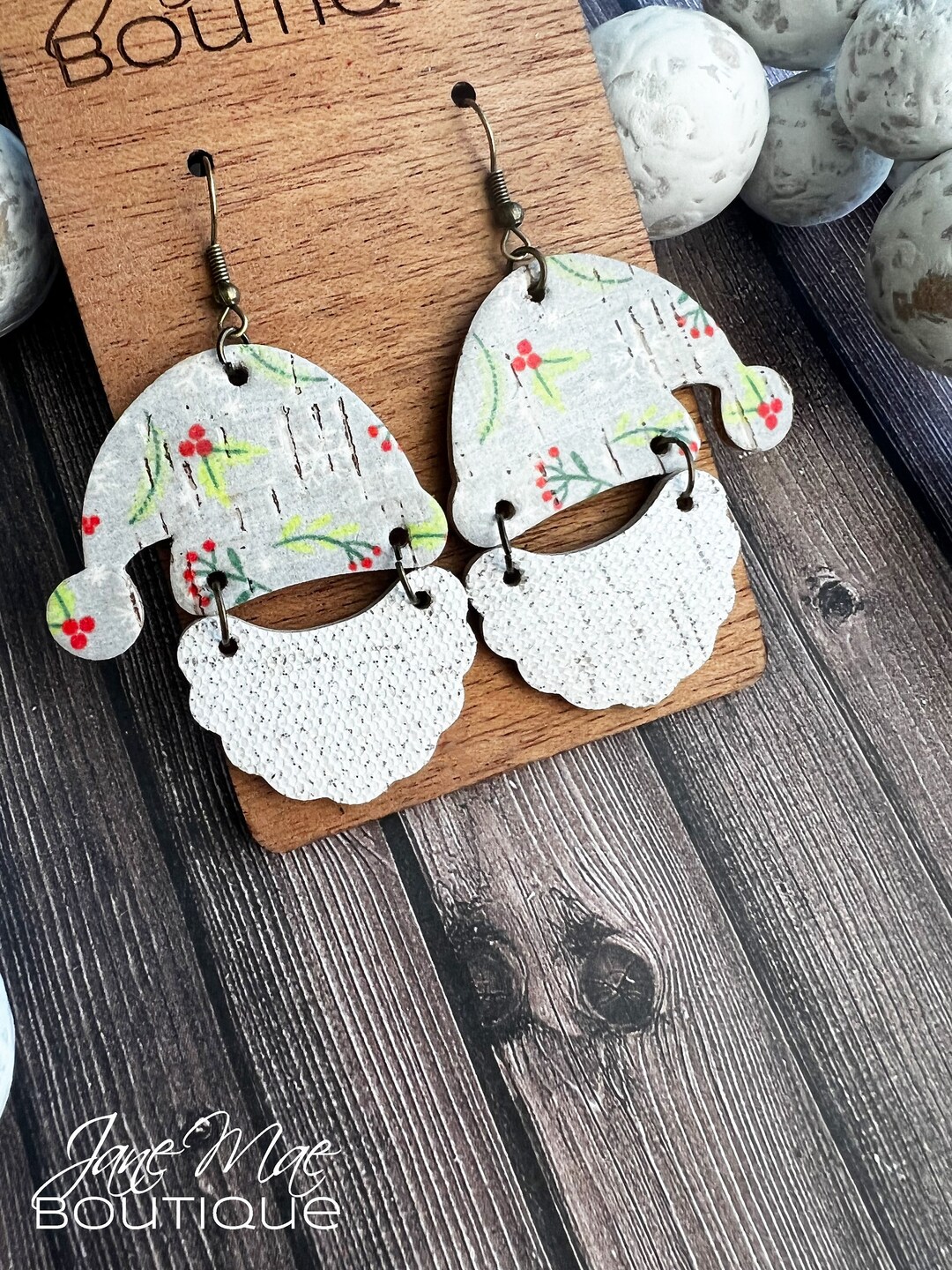 Santa Earrings Santa Jewelry Santa Gifts Holiday Earring - Etsy