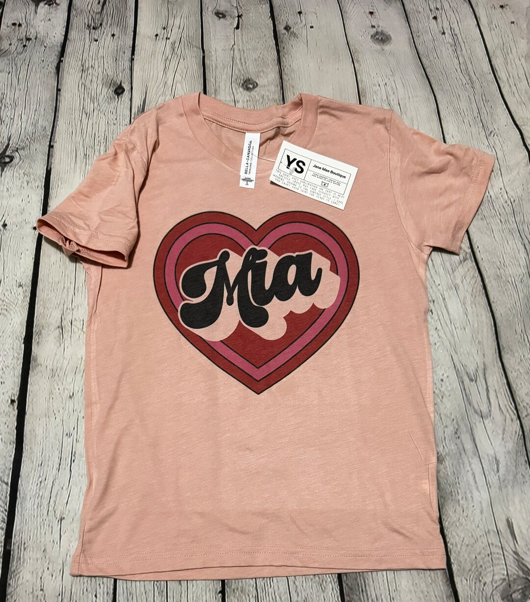 Personalized Heart Kids Shirt - Etsy
