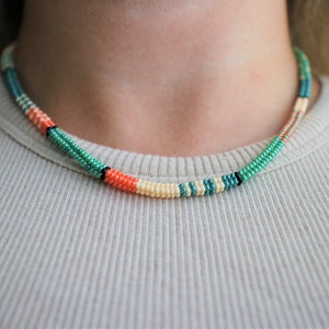 Colorful Beaded Necklace, Boho Necklace, Handmade Jewelry, Bohemian ...