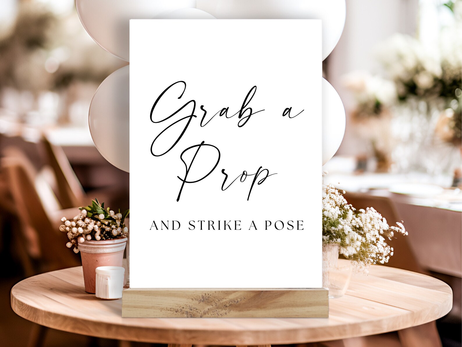 Prop Table Sign Template, Grab a Prop Table Sign, Strike a Pose Sign ...