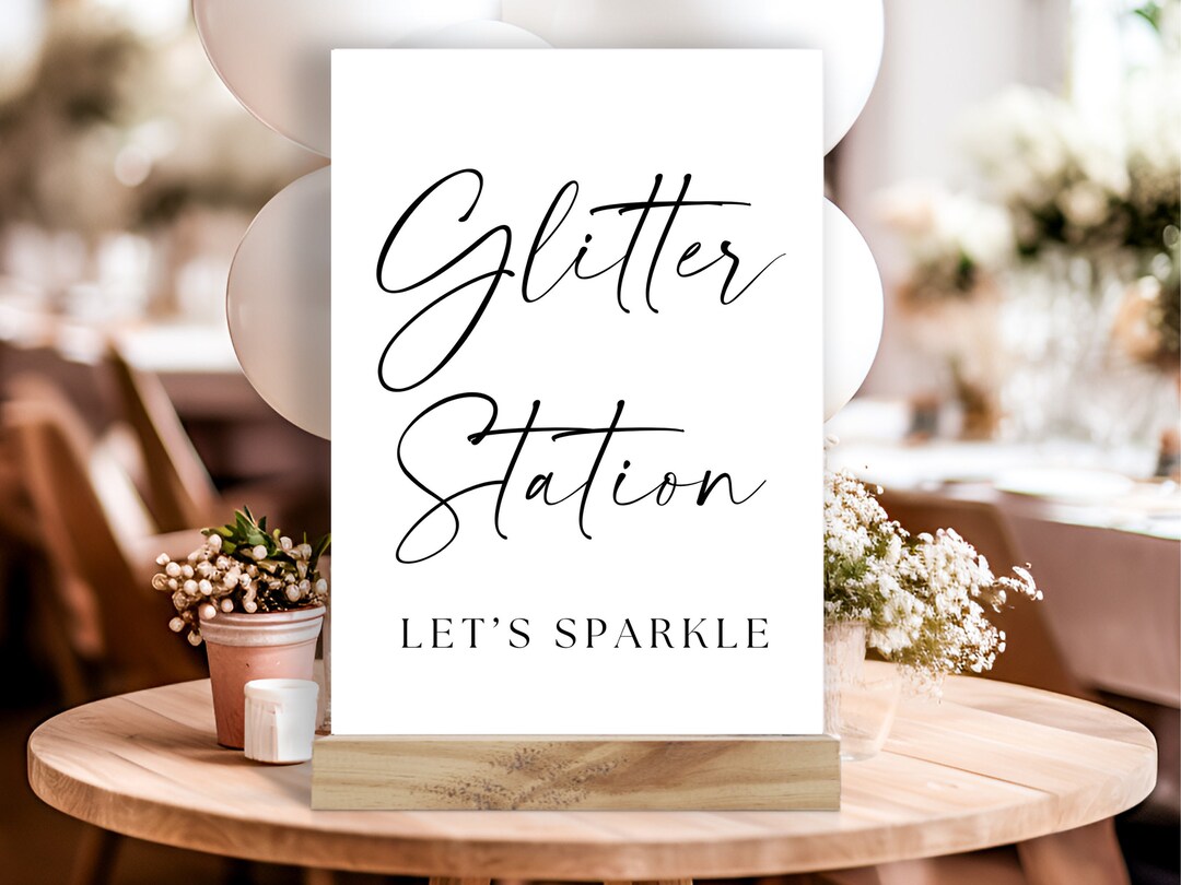 Glitter Table Sign, Glitter Station Sign, Glitter Station Table Sign ...