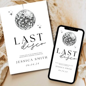 Last Disco Bachelorette Party Invitation Template, Last Disco Invite ...