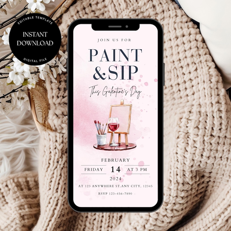 Sip and Paint Valentine - Etsy