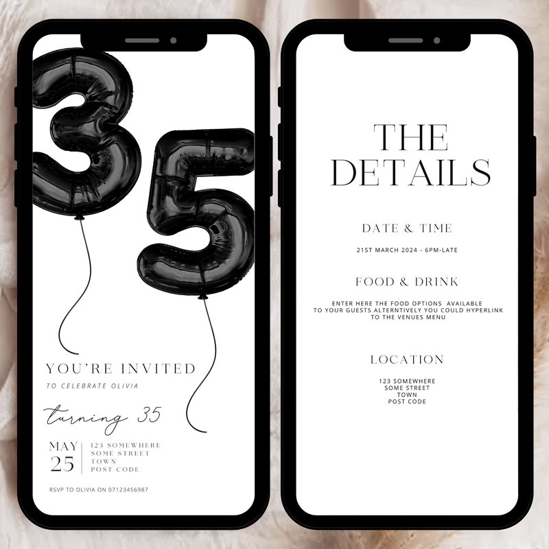 35th Birthday Dinner Invitations - Etsy