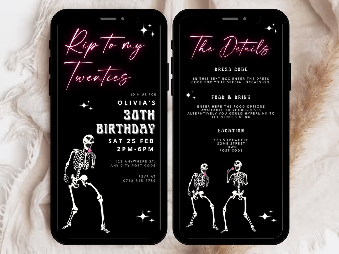 Funeral Death to My Youth Birthday Party Invitation, RIP 20s Invitation ...