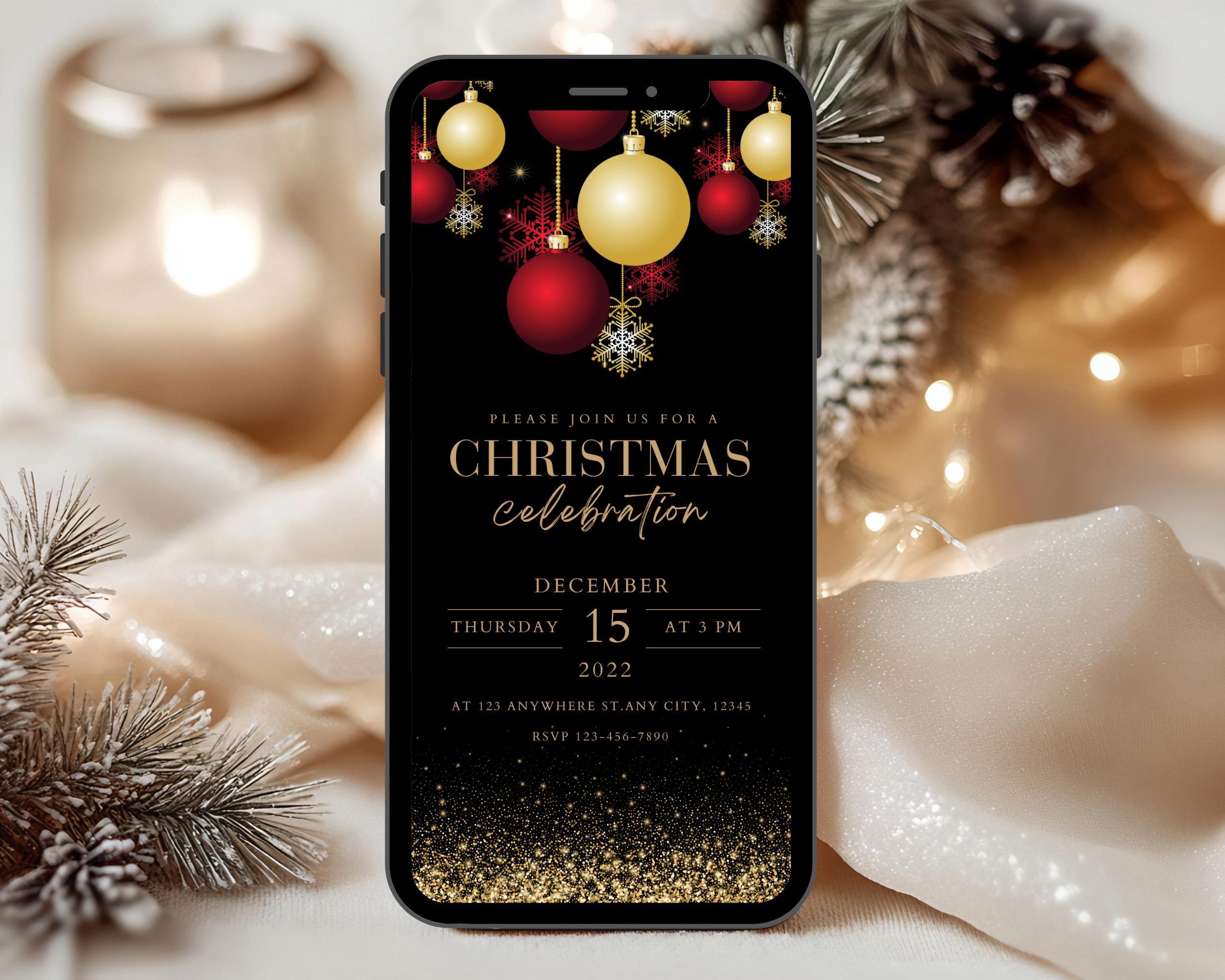 Downloadable Christmas Invitations Template, Editable Christmas Party ...