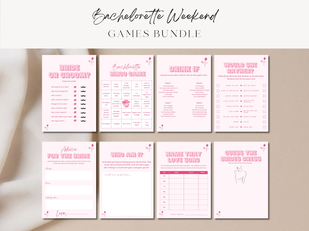 Last Rodeo Bachelorette Games Bundle, Last Rodeo Hen Do, Canva Template ...