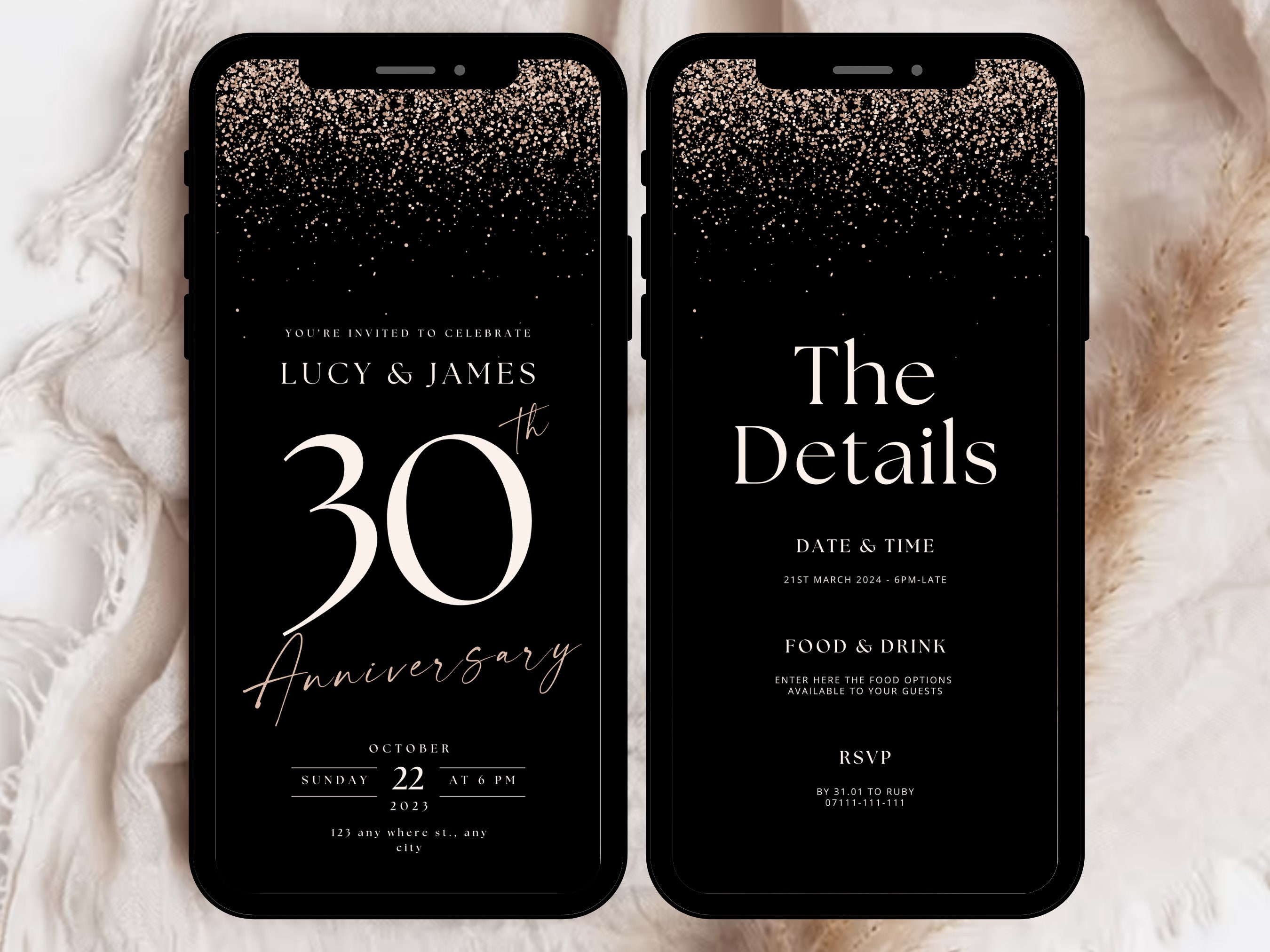 30th Anniversary Party Invitation Template, Pearl Anniversary Party ...