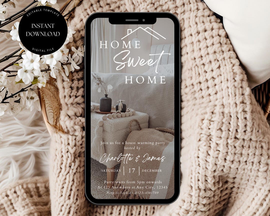 Digital Housewarming Invitation Template, Housewarming Email Invitation ...