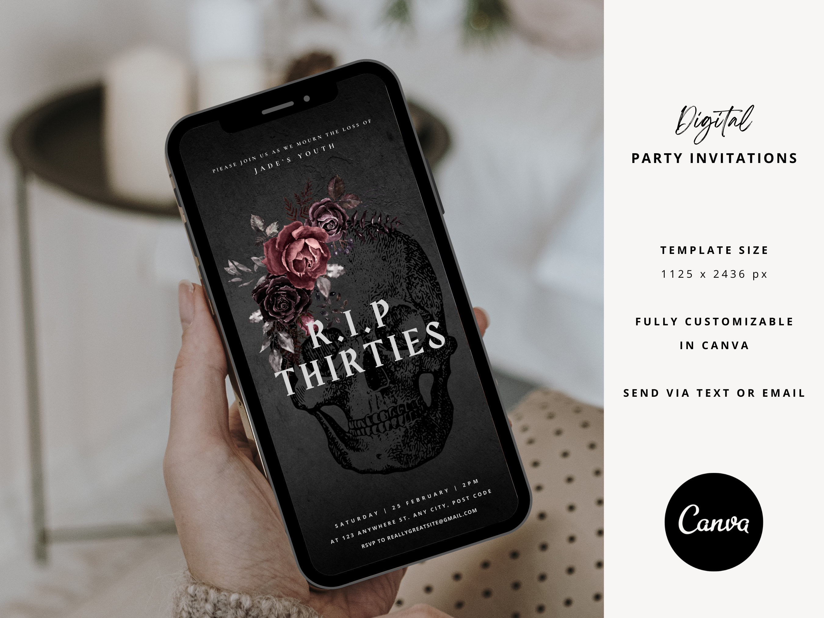 40th Party Invite Template, RIP 30's Invitation, RIP Thirties Party ...