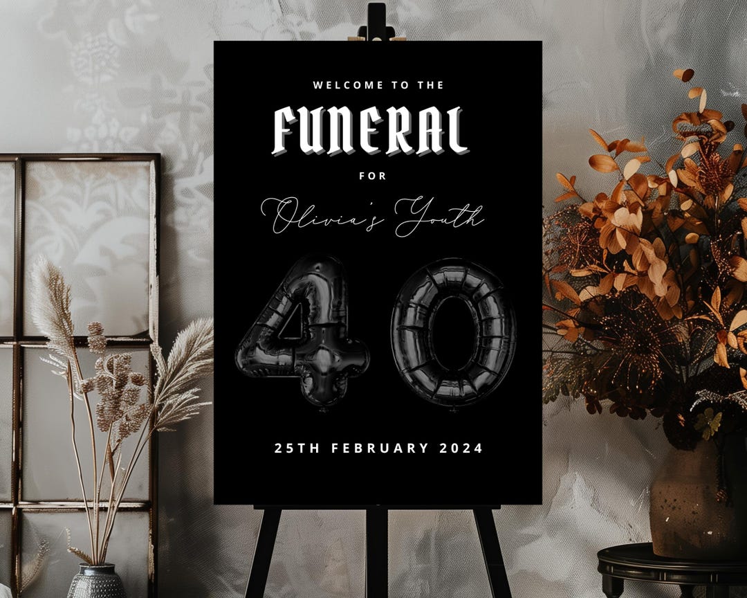 RIP 30s Welcome Sign Template, RIP Youth Welcome Sign, Funeral for My ...