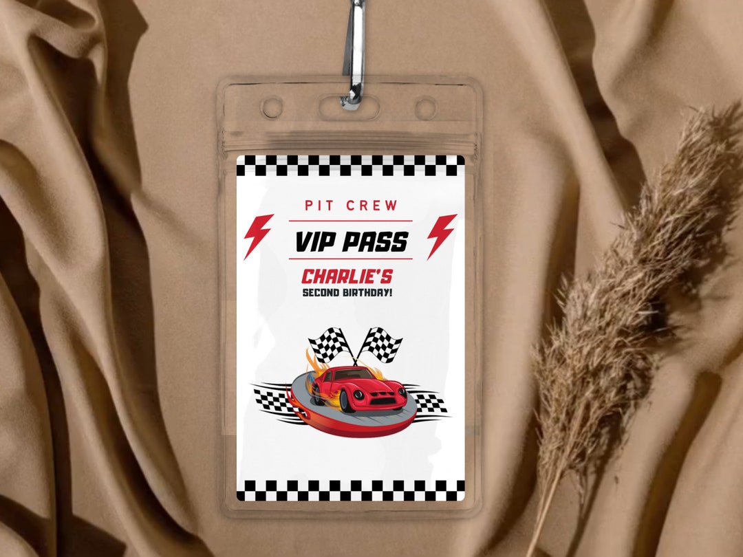 Race Car VIP Pass Template, Boy Racing Birthday Pit Crew VIP Pass ...