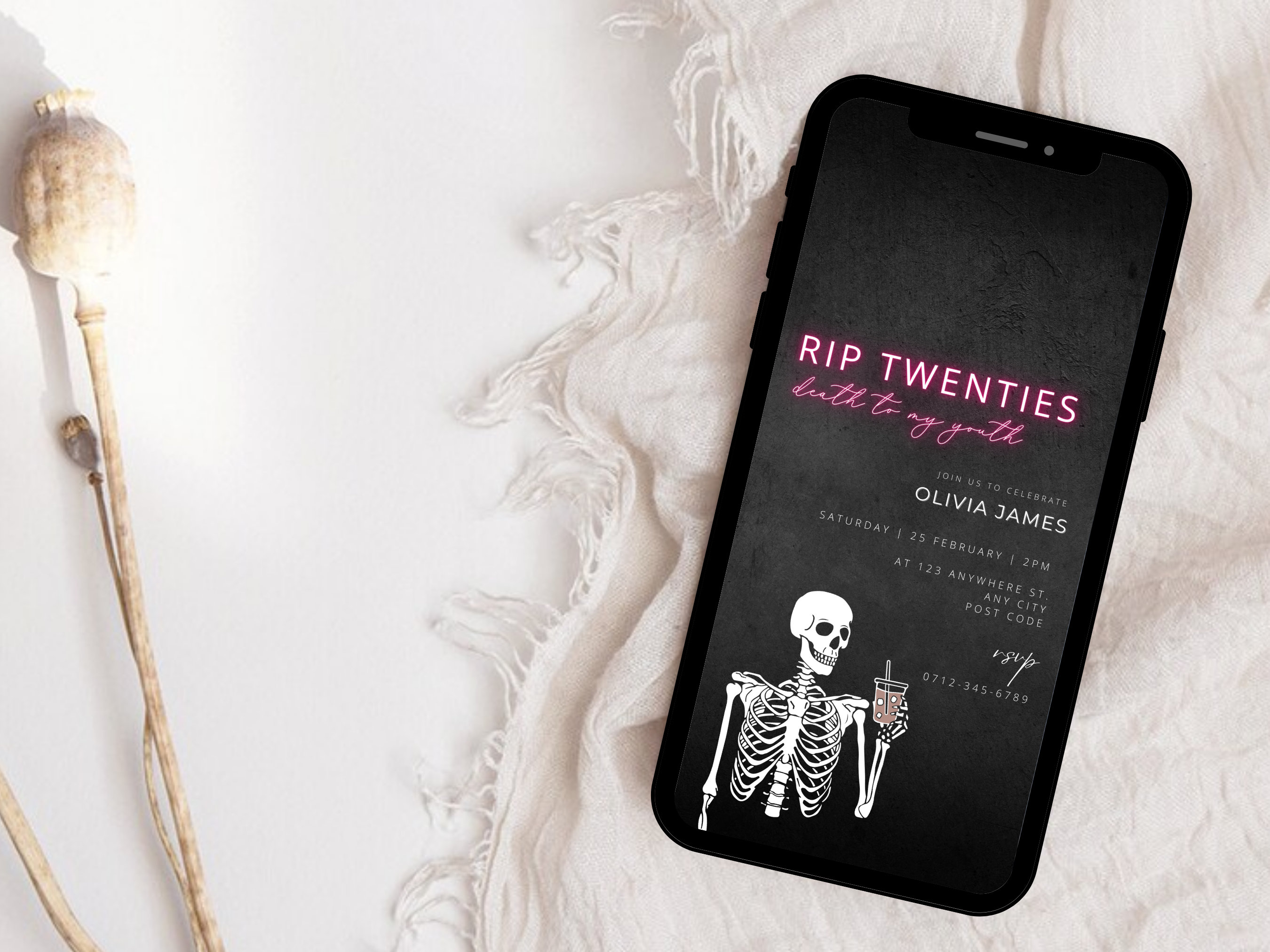 RIP 20s Invitation, RIP Twenties Party Invitation, 30th E-invite, Black ...