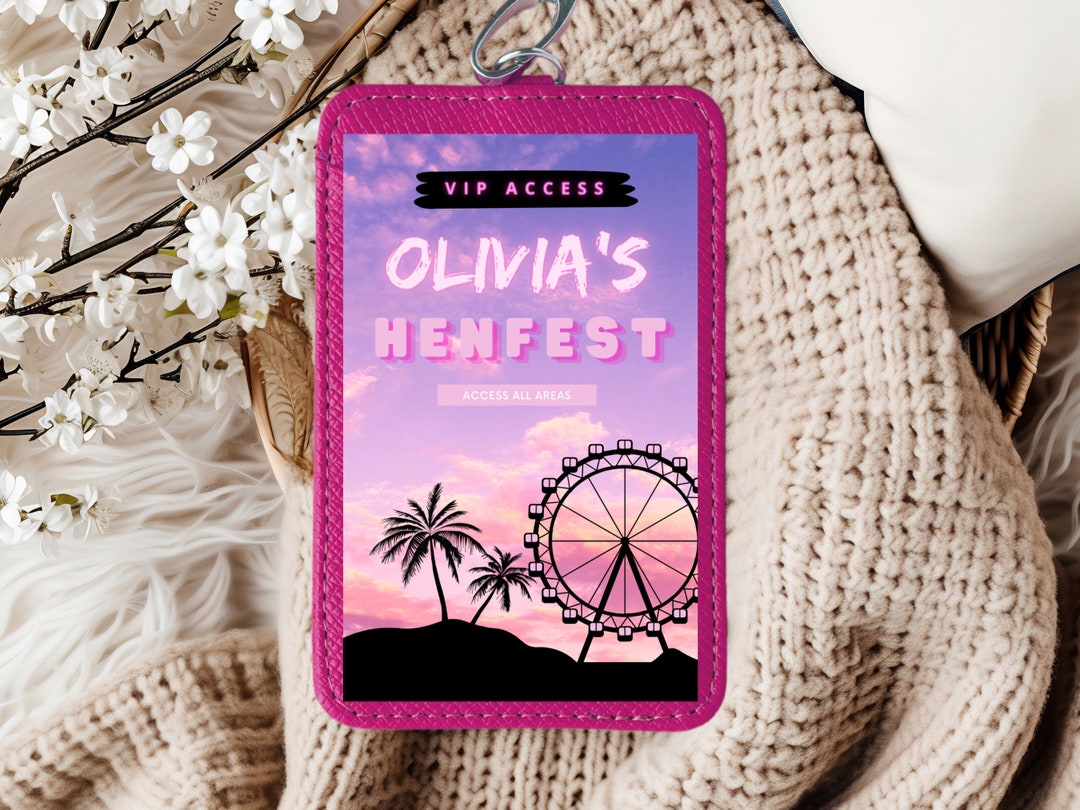 Hen Festival VIP Pass Landyard Template, VIP Party Pass Badge Template ...