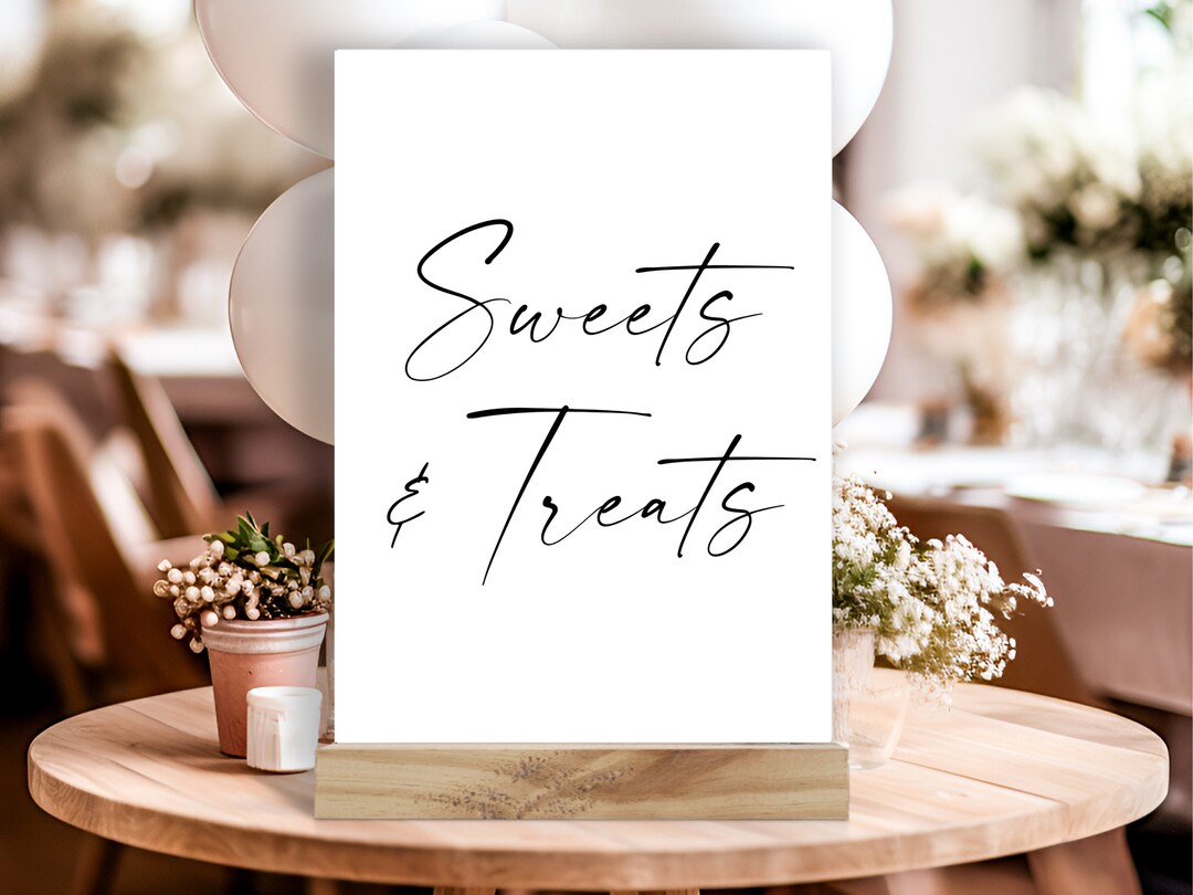 Sweets and Treats Table Sign Template, Sweet Station Table Sign ...